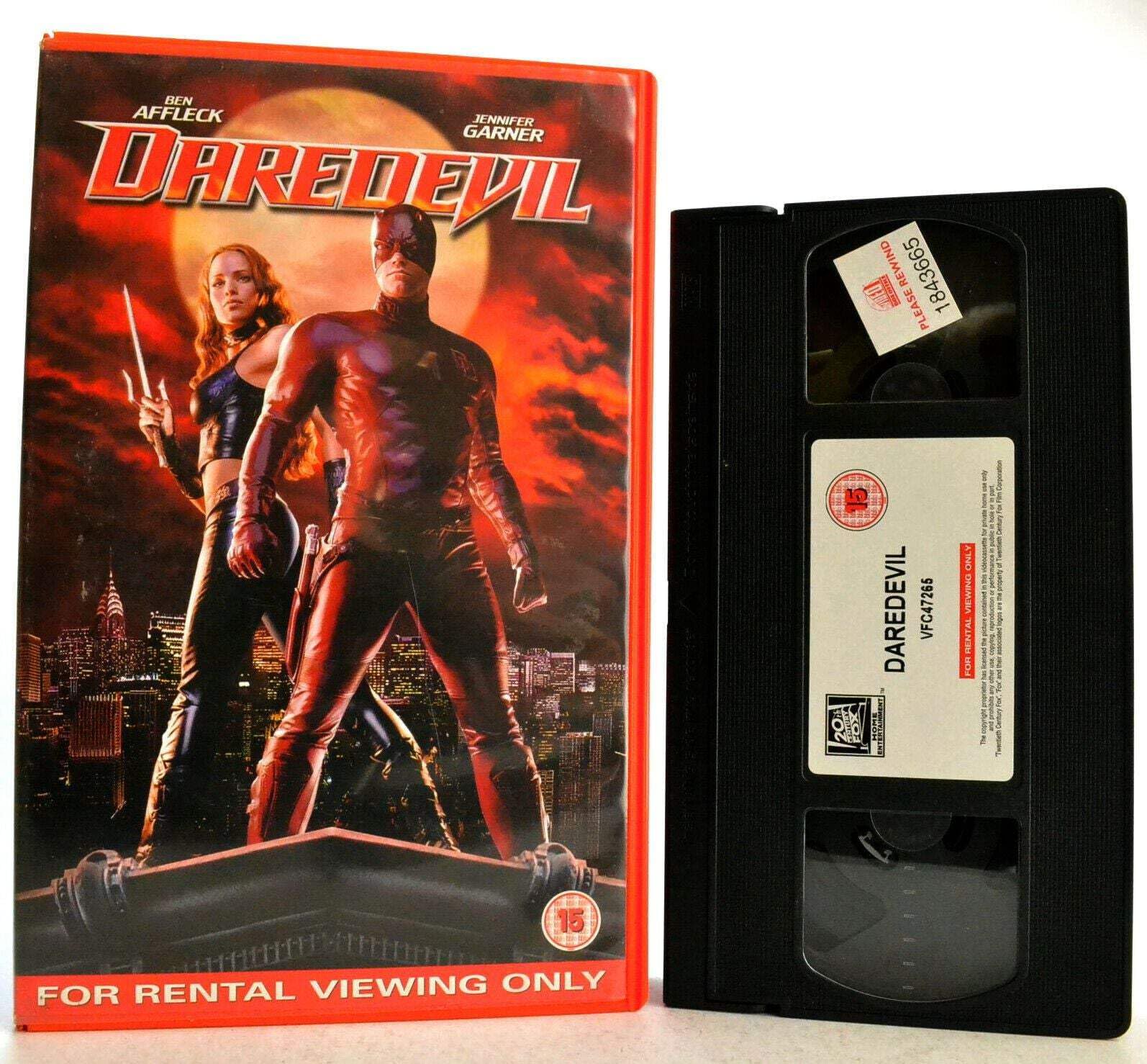 Daredevil: B.Affleck/J.Garner - Action (2003) - Large Box - Ex-Rental - Pal VHS