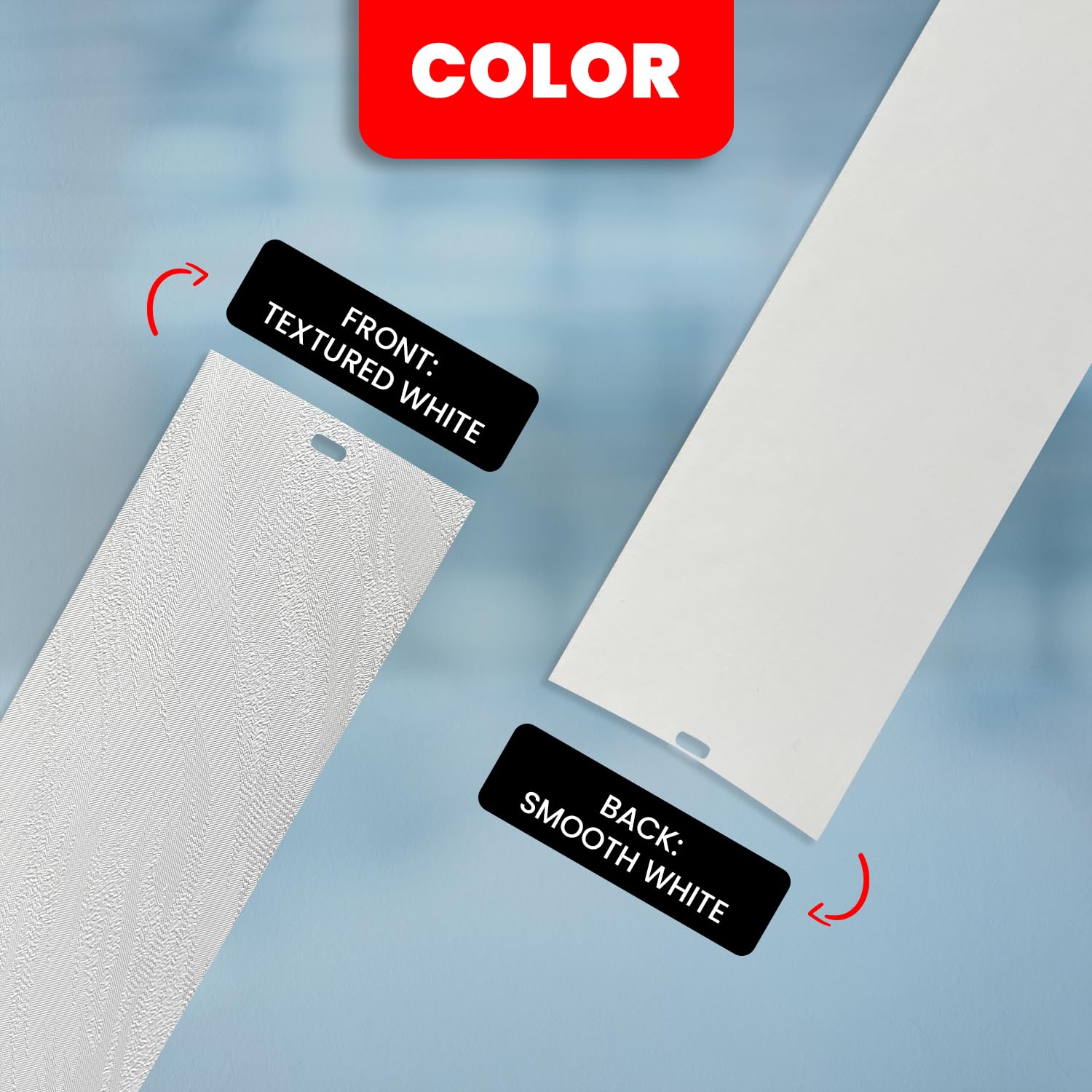 Amazing Drapery Hardware Premium Vinyl/PVC Vertical Blind Replacement Slats, 20 Pack, Textured White, Curved Style - DIY-Friendly and Trimmable Length - Ideal for Replacing Broken Blinds