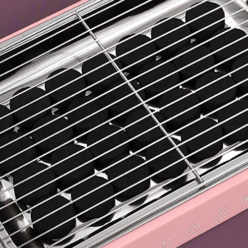 Airshi Charcoal Grill, Compact Detachable Single Use Outdoor BBQ Smoker Grill (Pink (containing 30 Charcoal))