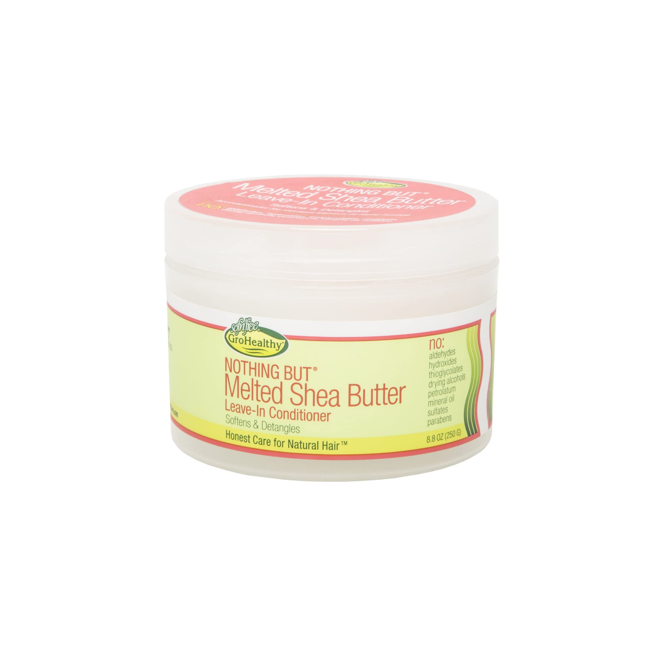 NOTHING BUT Melted Shea Butter Leave-In Conditioner - Sulfate-Free Hair Cream Softens, Detangles and Seals In Moisture for All Types of Healthy, Curls, Color-Safe - 8.8 oz (Pack of 1)