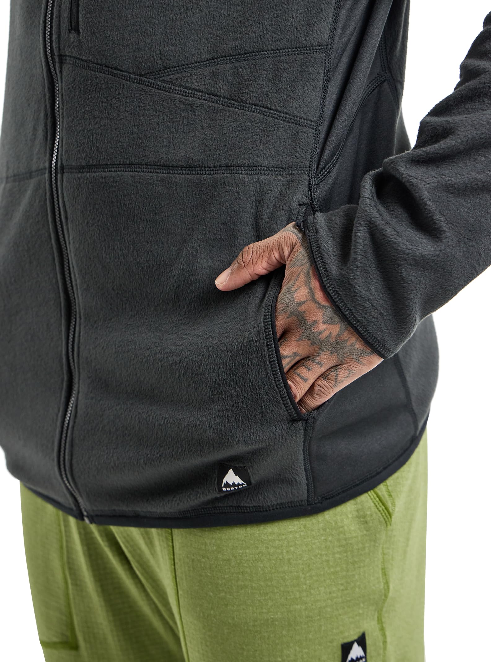 Burton Men's Stockrun Warmest Hooded Full-Zip Fleece, True Black, L
