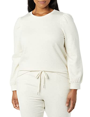 Amazon Aware Women's Puff Sleeve Sweatshirt (Available in Plus Size), Oatmeal Heather, Small