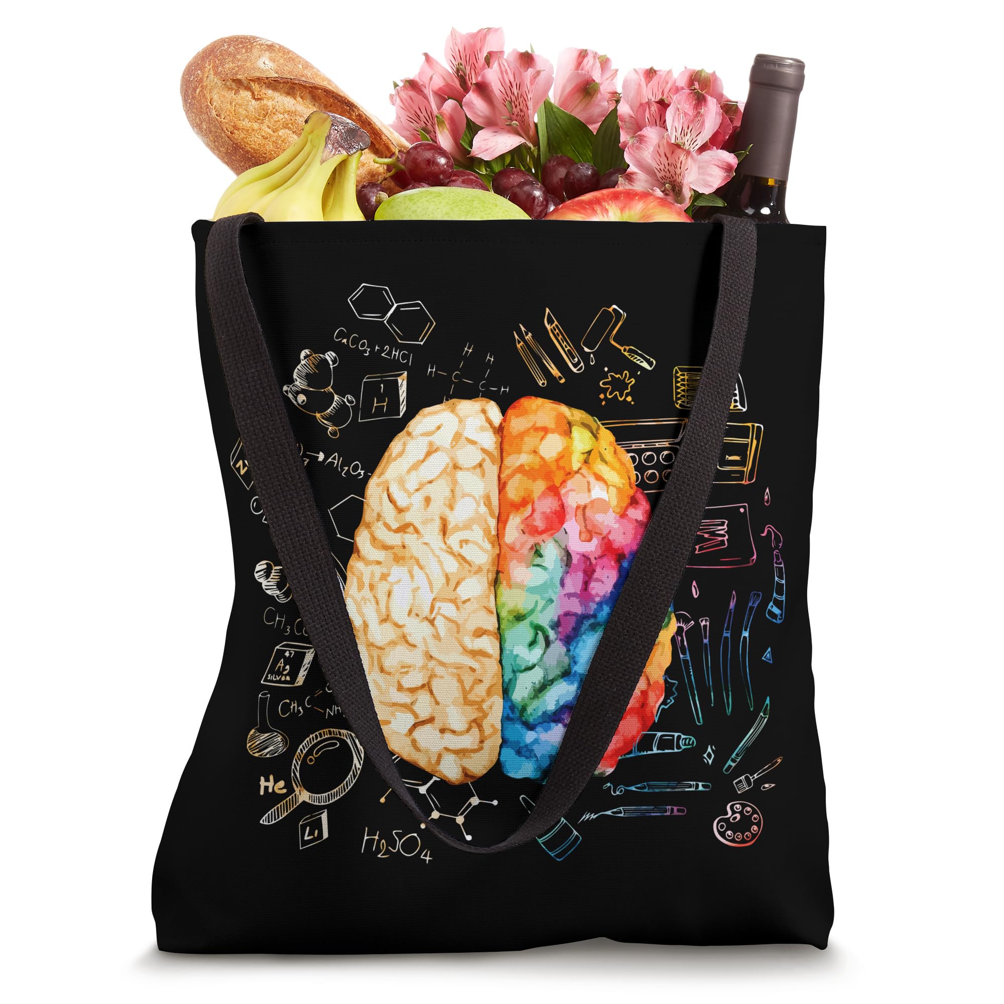 Colorful Brain - Science And Art - Neuroscience Neurologist Tote Bag