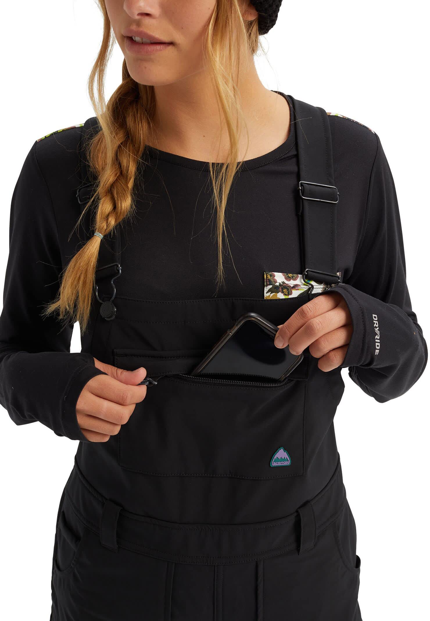 Burton Womens Avalon Bib Softshell, True Black, Small