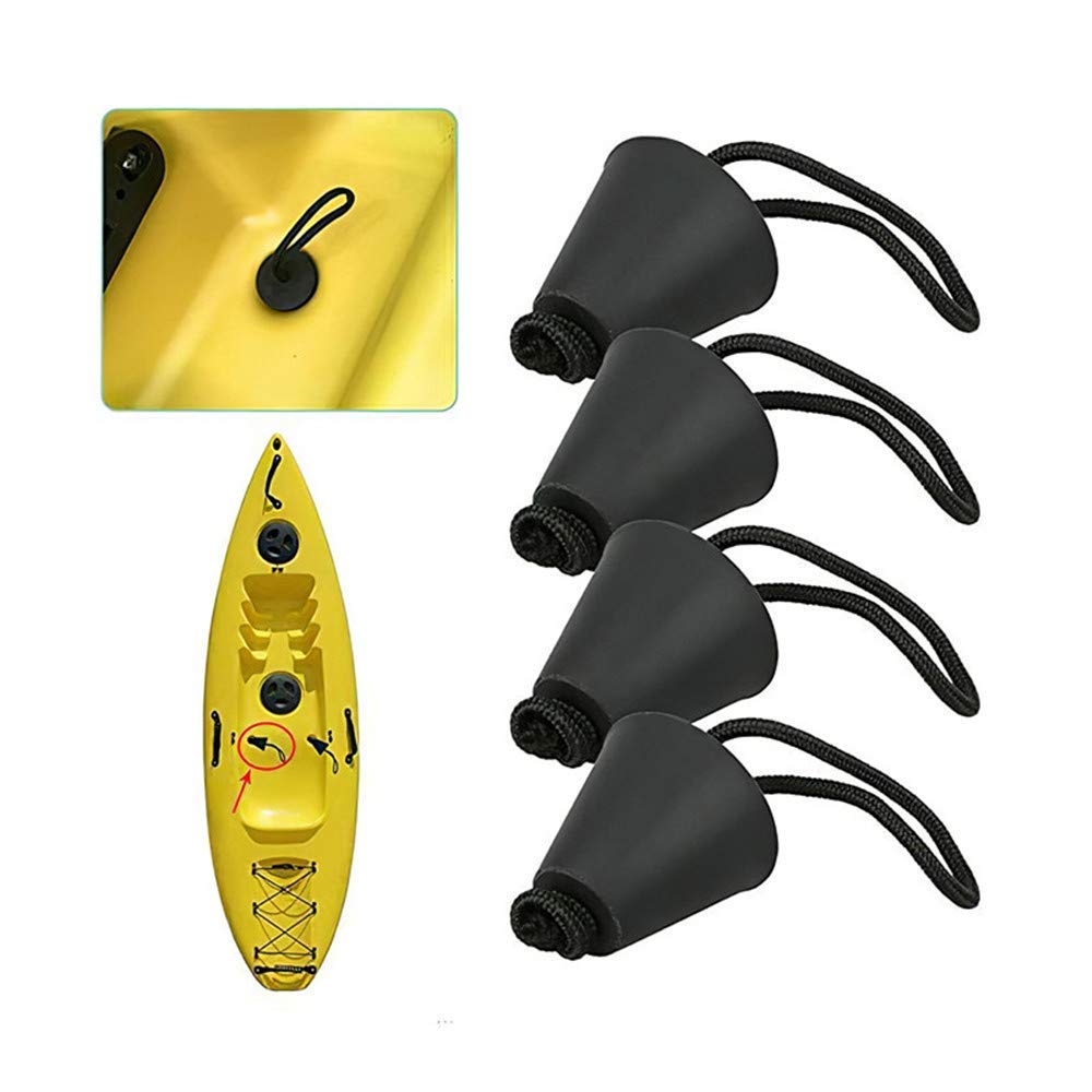 ANING 8PC Universal Kayak Canoe Marine Boat Dinghy scupper Plug,Kayak Scupper Plug Kit, Drain Holes Stopper Kit with Cord Rope