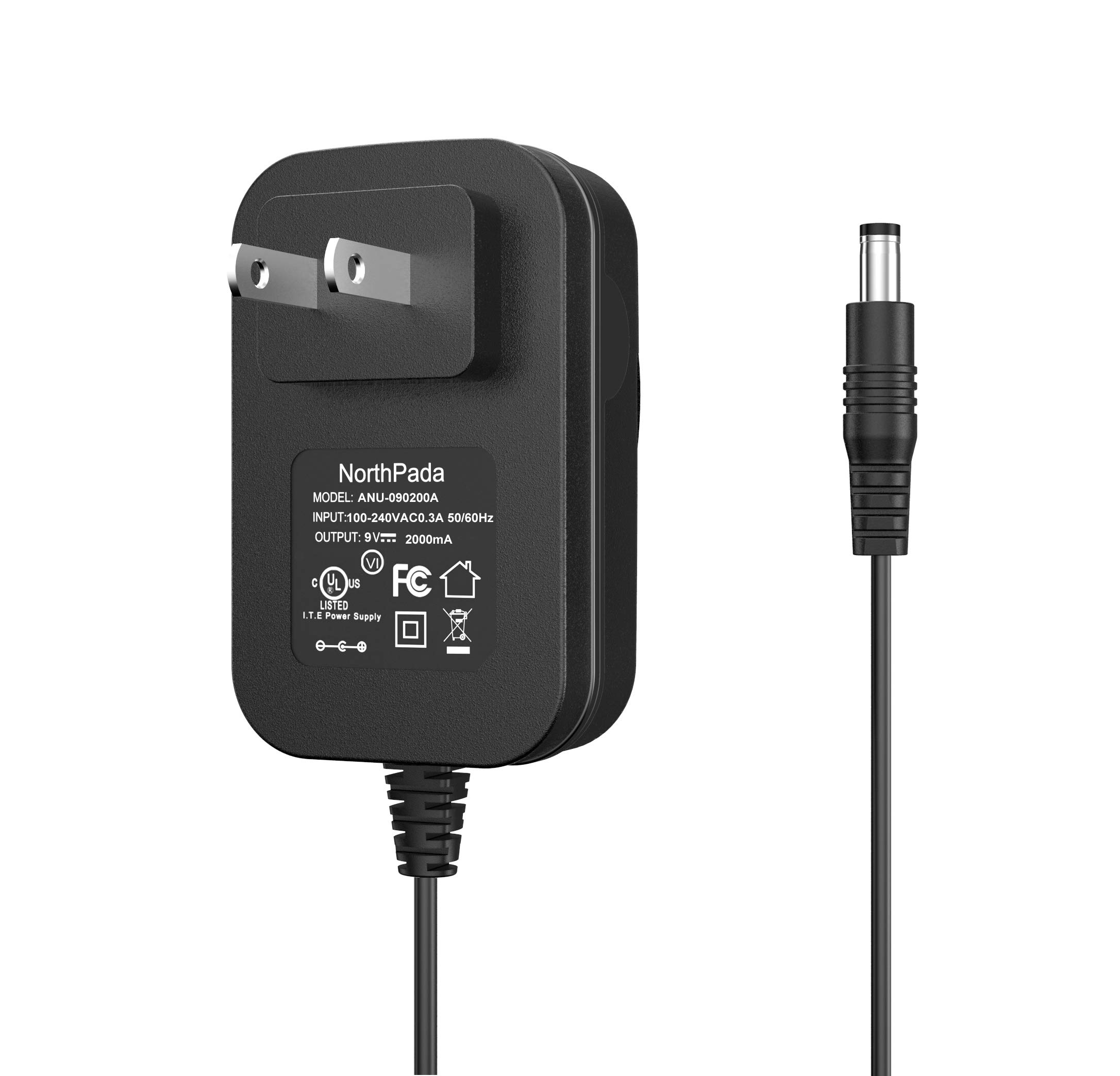 NorthPada Power Supply 9V 2A Charger AC Adapter for Arduino UNO R3 Crosley Cruiser Portable Turntable Record Player Schwinn Elliptical Exercise Bike 270 170 430 470 A10 Medela Pump in Style