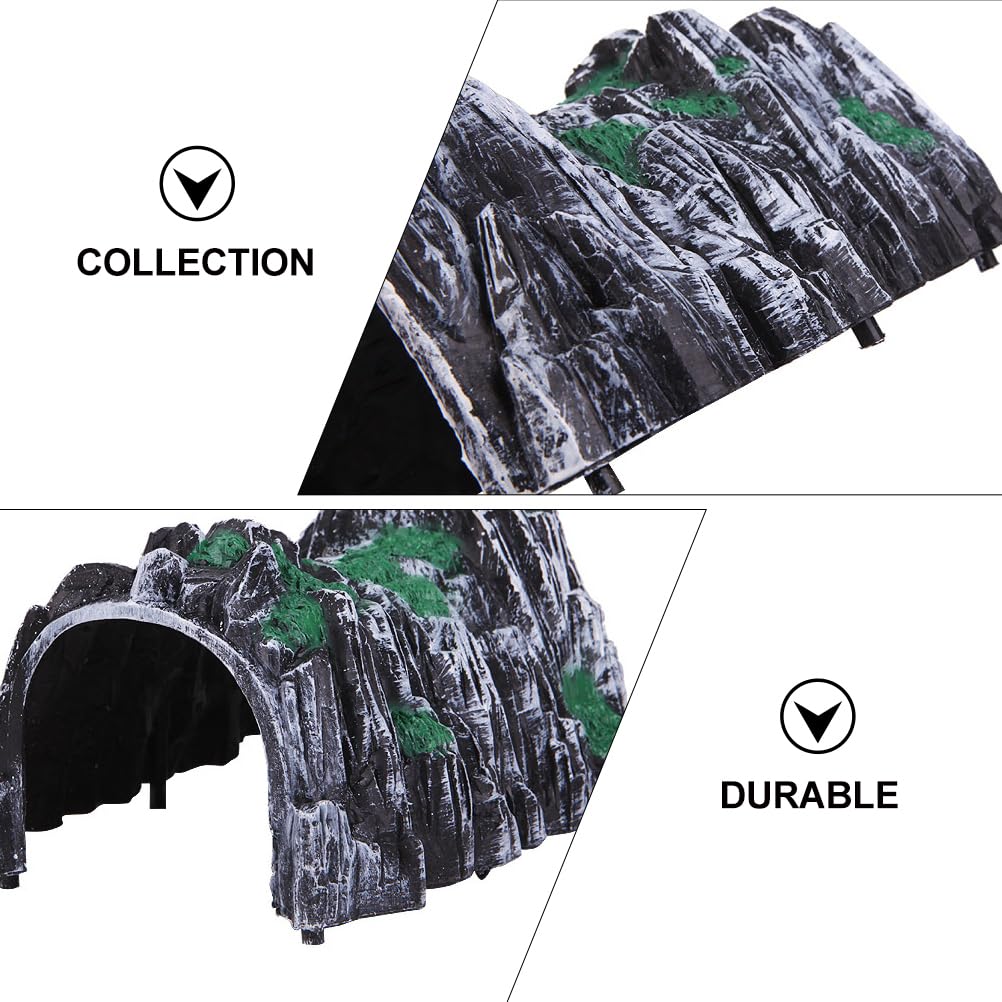 jojofuny 3pcs Plastic Railway Mountain Tunnel Train Set Accessories Simulation Model Train Railway Train Cave Tunnels for Kids Age 3 and Up, Grey