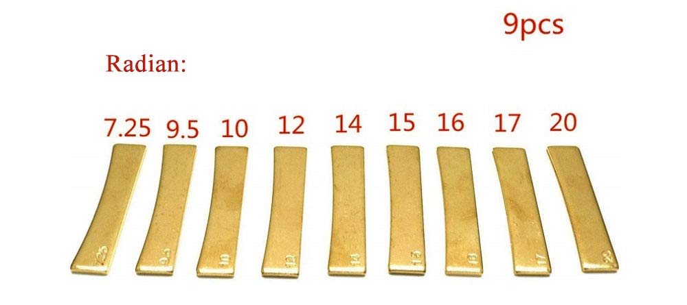Jiayouy Luthier Tools Set Guitar Bass Fret Press Caul Fingerboard Pressing Tool + 9Pcs Brass Radian Fret Inserts with Hex Wrench - Black