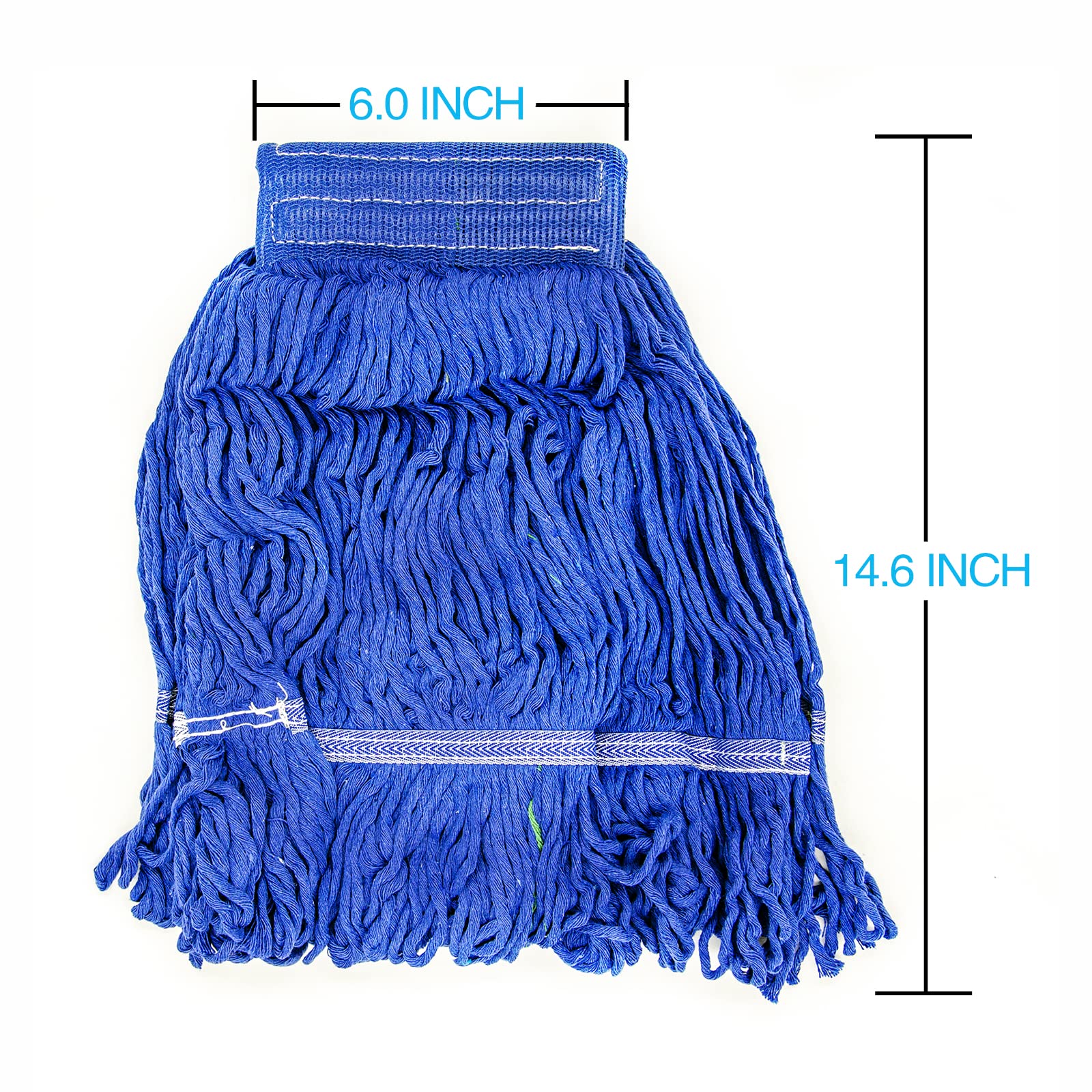 Barbunos Coniglio String Mop Head Looped-End Wet Refill Replacement Heavy Duty Cotton Commercial Industrial Grade Floor Cleaning Removable Washable - Blue & Green (Green, 2)