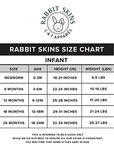 RABBIT SKINS Baby Long Sleeve Long Leg Bodysuit Boy & Girl | Newborn 0-3 to 24 Months, White, Newborn