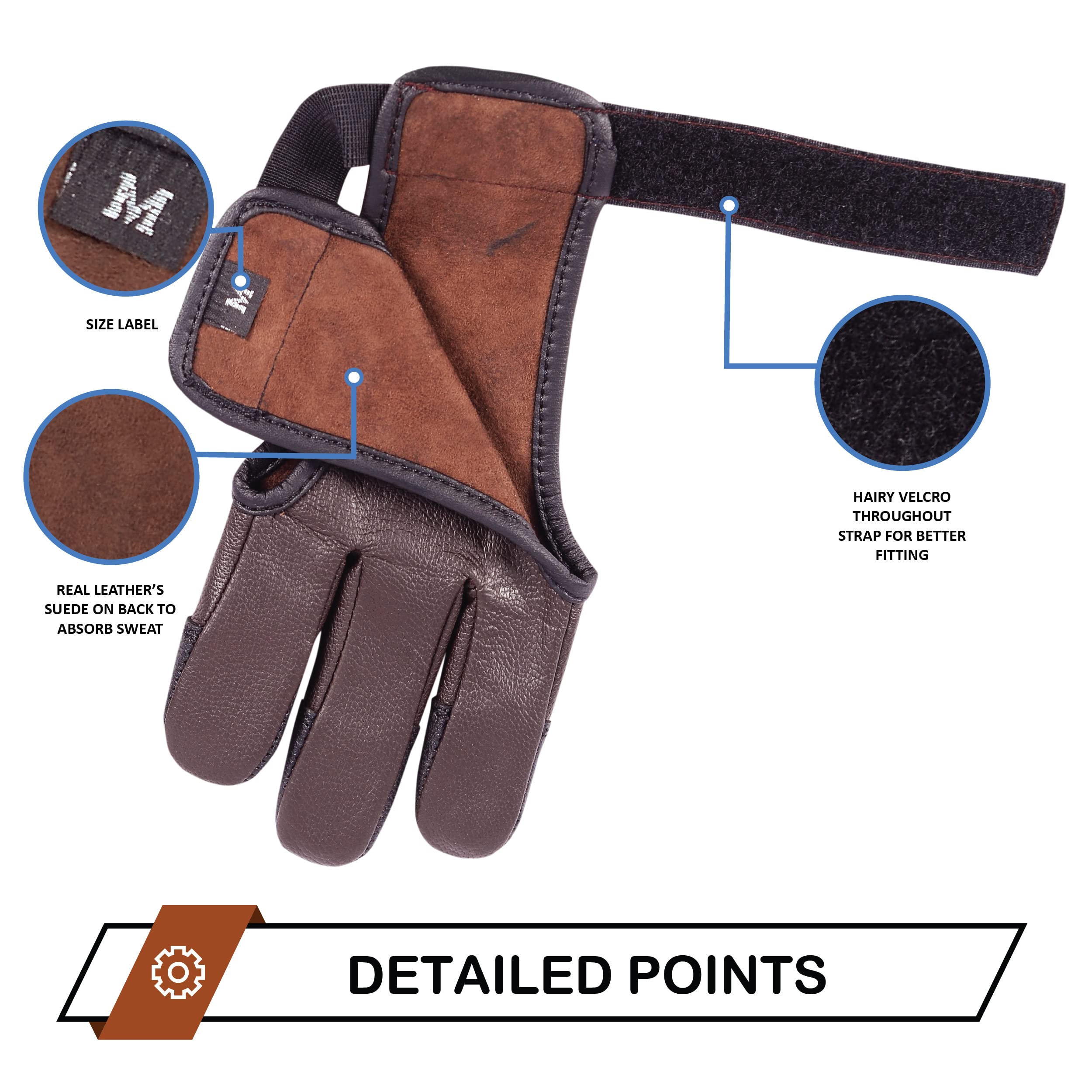 Archery Glove is Main Archery Equipment in Bow and Arrow Game, Widely Used in Shooting Archery Targets for Backyard with Any Recurve Bow, Compound Bow and Youth Bow (X-Small)