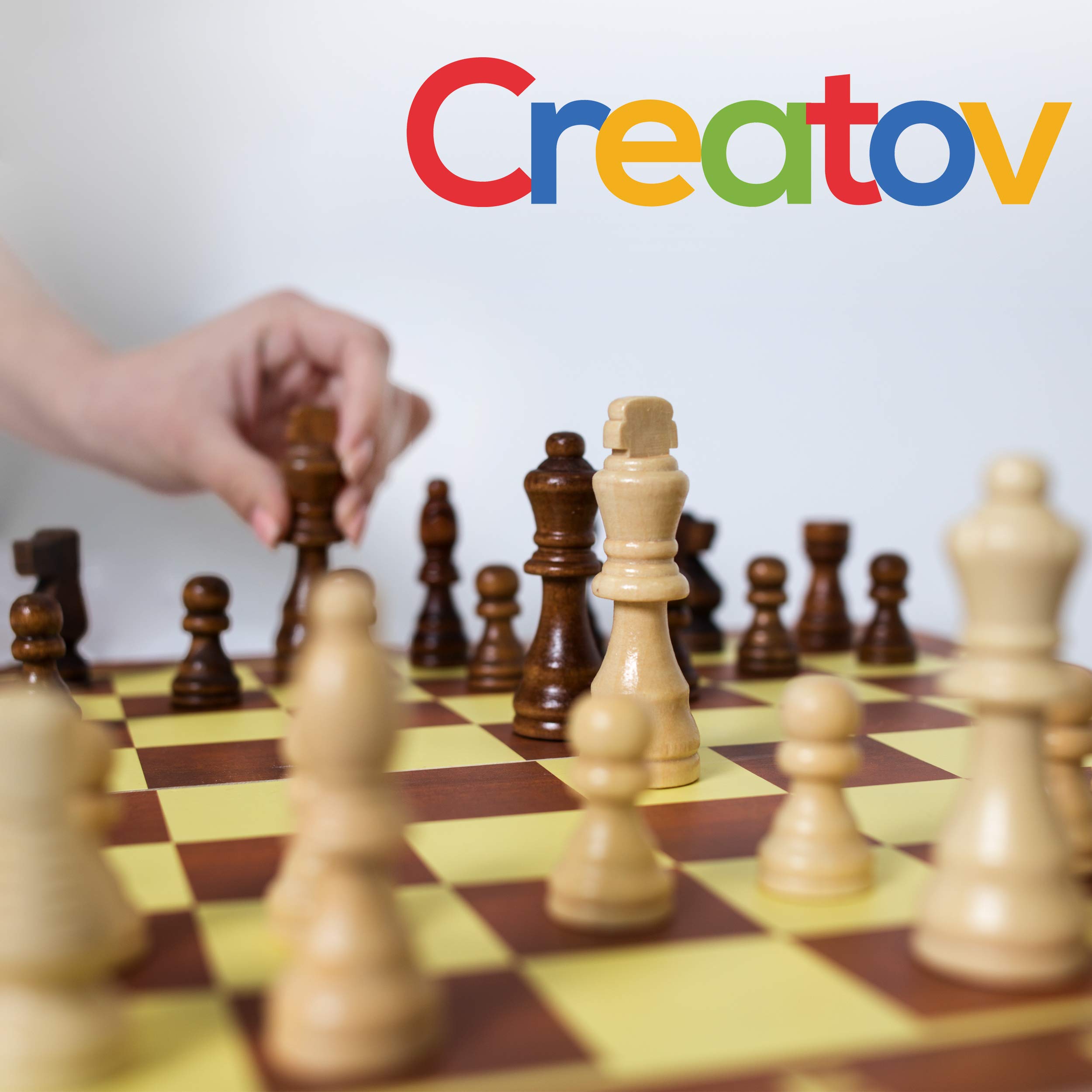 Creatov Chess Set - Chess Board Set for Adults Kids Chess Set Board Game Set Wood Chess Set with Chess Pieces Travel Chess Set