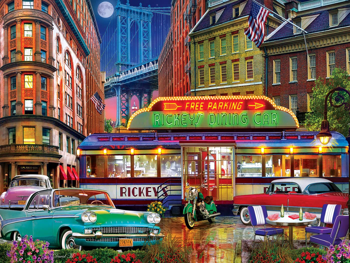 MasterPieces 750 Piece Jigsaw Puzzle for Adults and Family - Ricky's Diner Car - 18" x 24"
