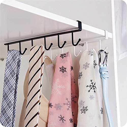 NPLE--Kitchen Storage Shelf Cupboard Hanging Hook Shelf Dish Hanger Organizer Holders (Black)