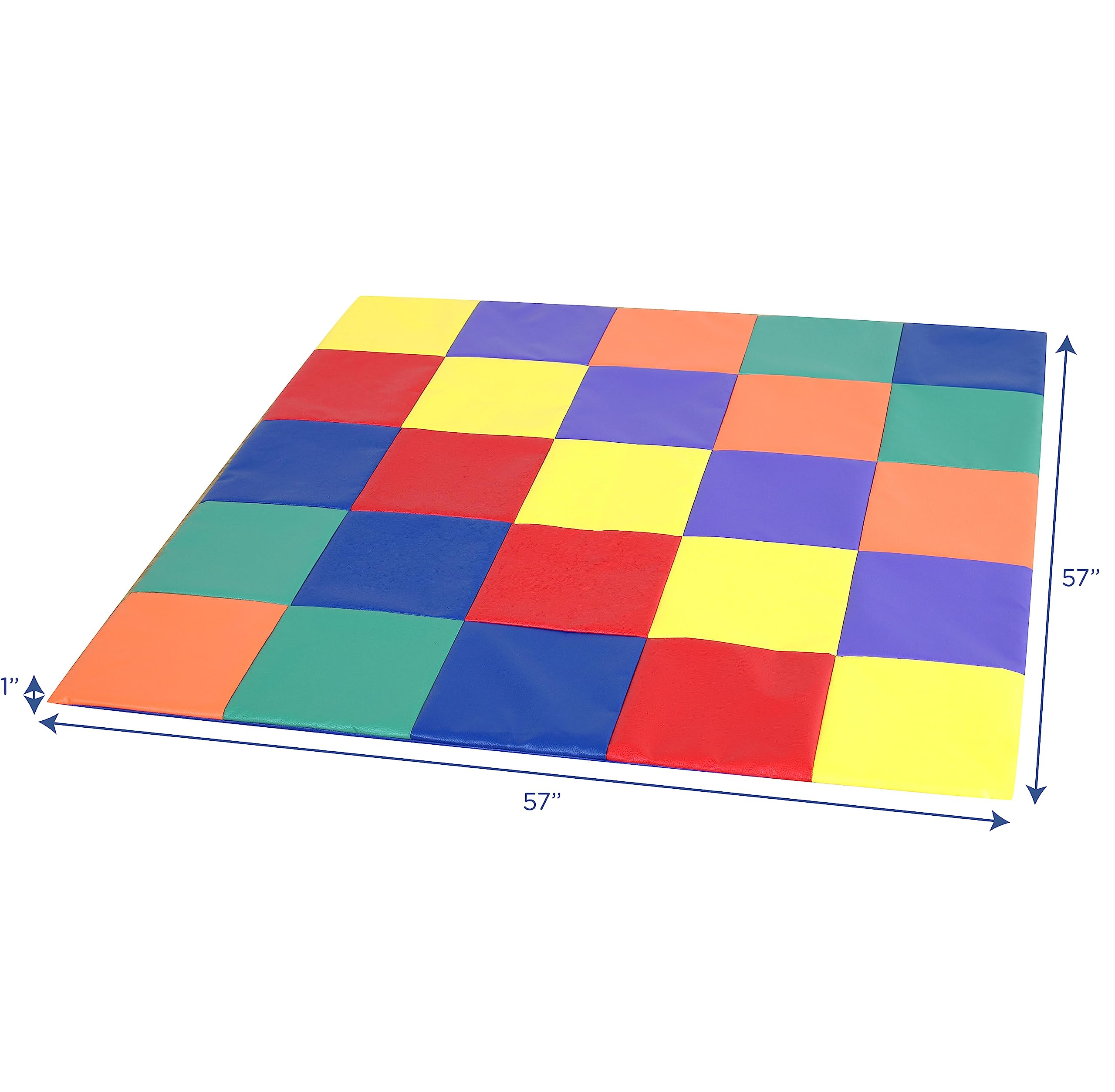 Children's Factory Patchwork Crawly Mat, Cushioned Floor Mat for Kids, Daycare Mat for Babies