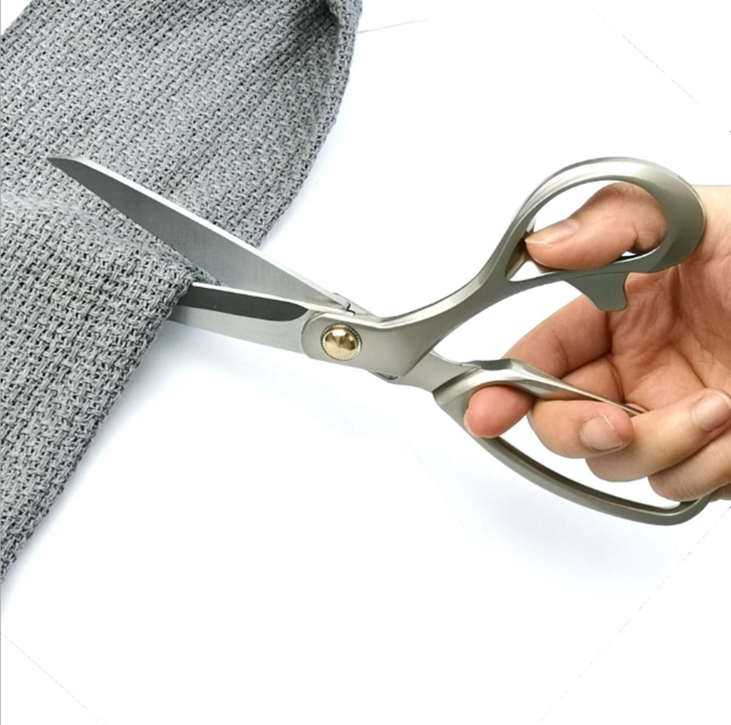 Professional Tailor Scissors 8.5 in for Cutting Fabric Multi-Purpose Heavy Duty Scissors Sewing Scissors for Leather Cutting Industrial Sharp Sewing Shears for Home Office Artists Dressmakers,silver