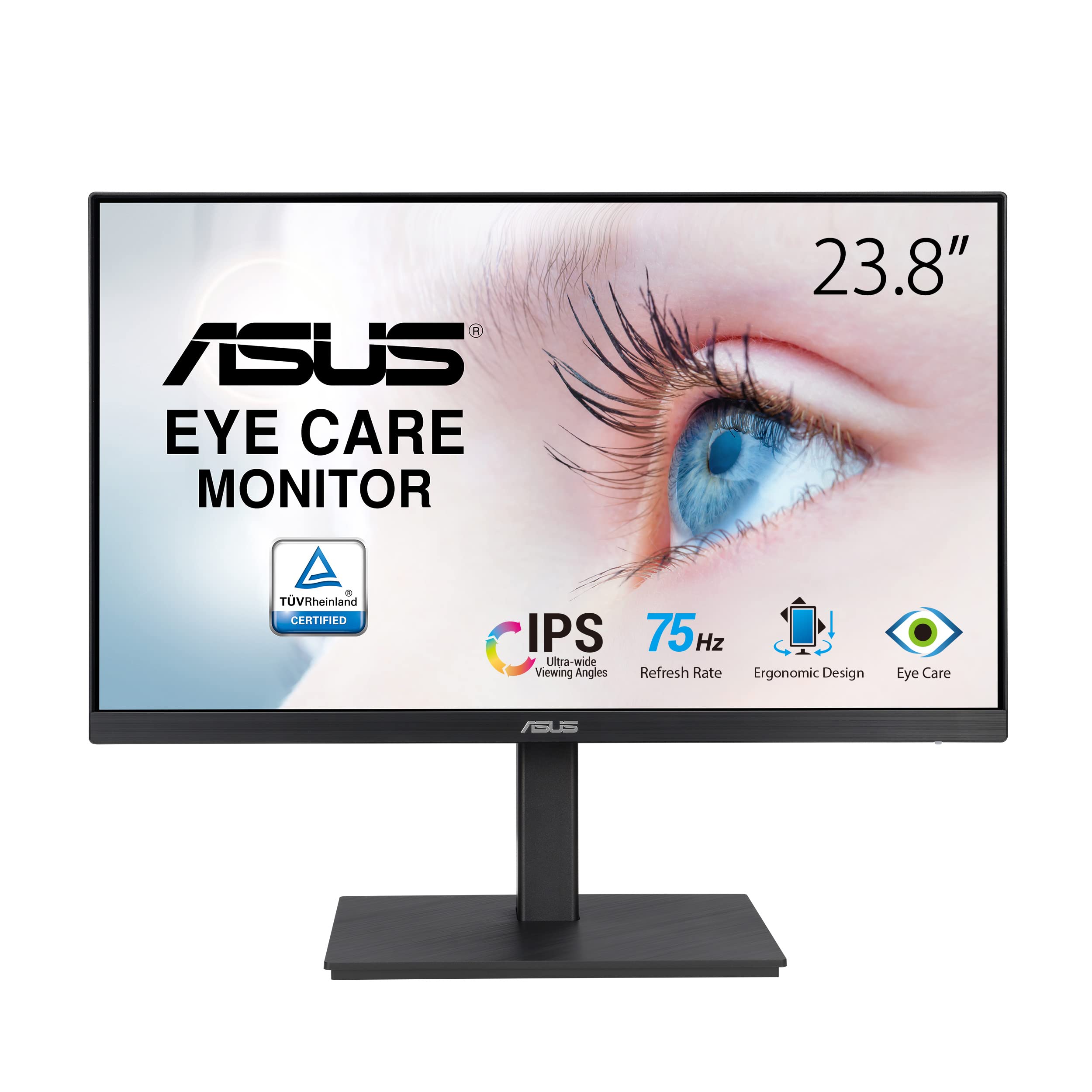 ASUS 23.8” 1080P Monitor (VA24EQSB) - Full HD, IPS, 75Hz, Built-in Speakers (RENEWED)