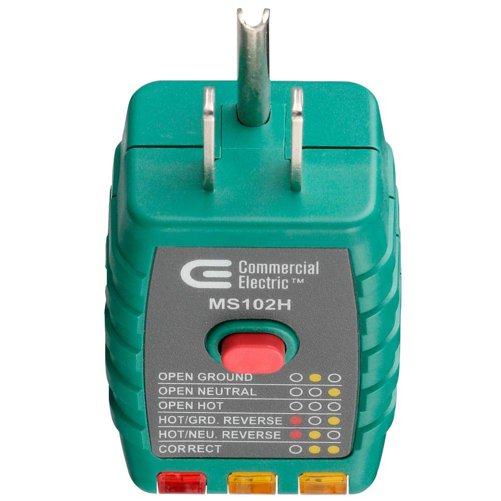 Commercial Electric 110-220V AC/DC Voltage Tester with GFCI Outlet Tester
