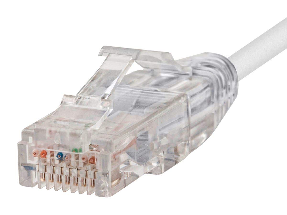 Monoprice Cat6 20ft White Component Level Patch Cable UTP 28AWG 550MHz Pure Bare Copper Snagless RJ45 SlimRun Series Ethernet Cable