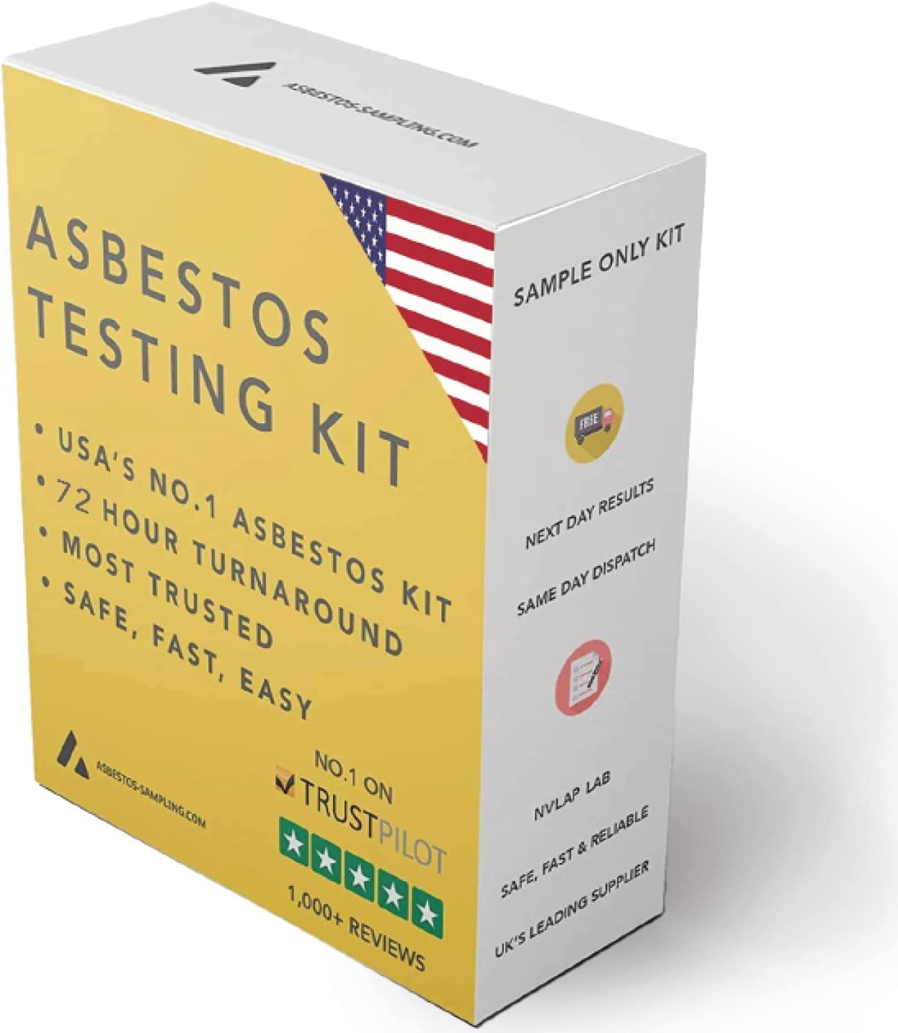 Asbestos Test Kit - Sample Only Testing - 72hr (3 Business Days) NVLAP lab Result with lab Testing fee Included. (1 Sample (24hr))