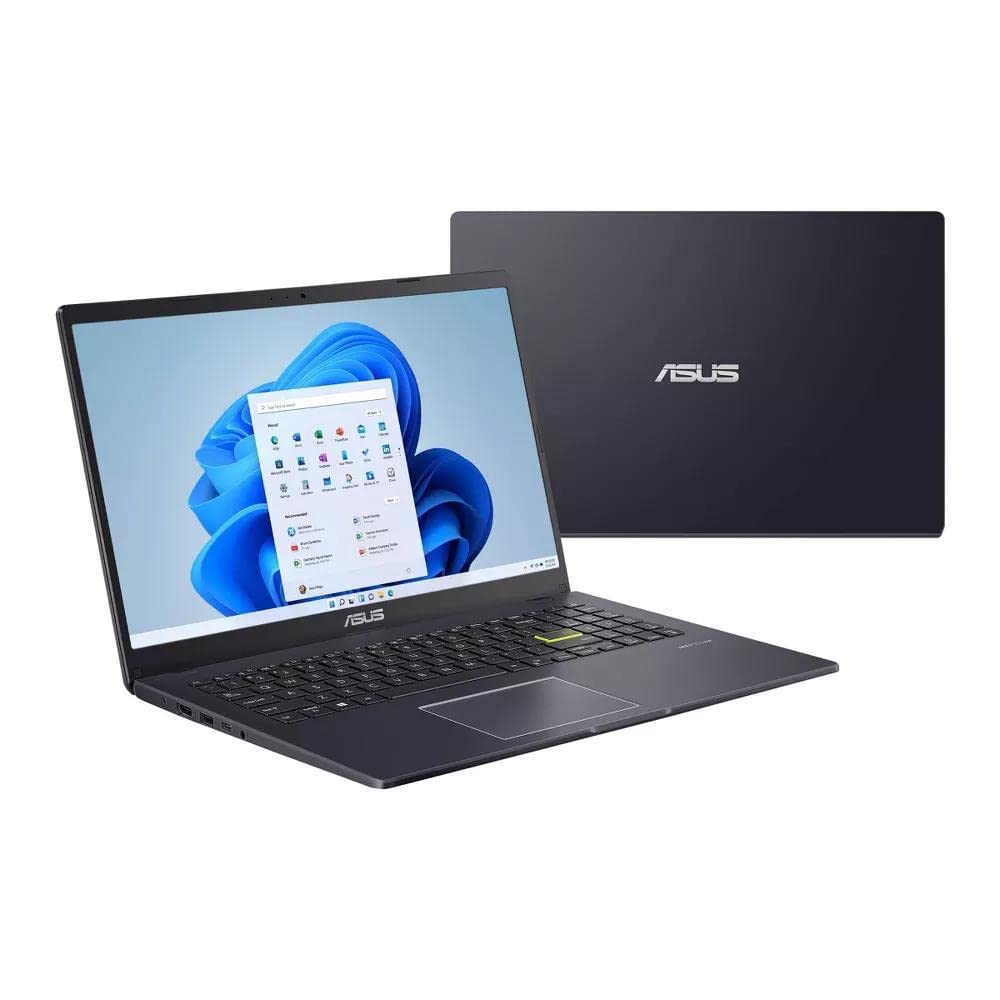 ASUS Newest Ultra Thin Laptop, 15.6” HD Display, Intel Pentium Processor, 384GB SSD(128GB eMMC+256GB PCIe SSD), 4GB RAM, WiFi, Bluetooth, USB, Windows 11 Home S, 1 Year Microsoft 365, Black, JVQ+MP