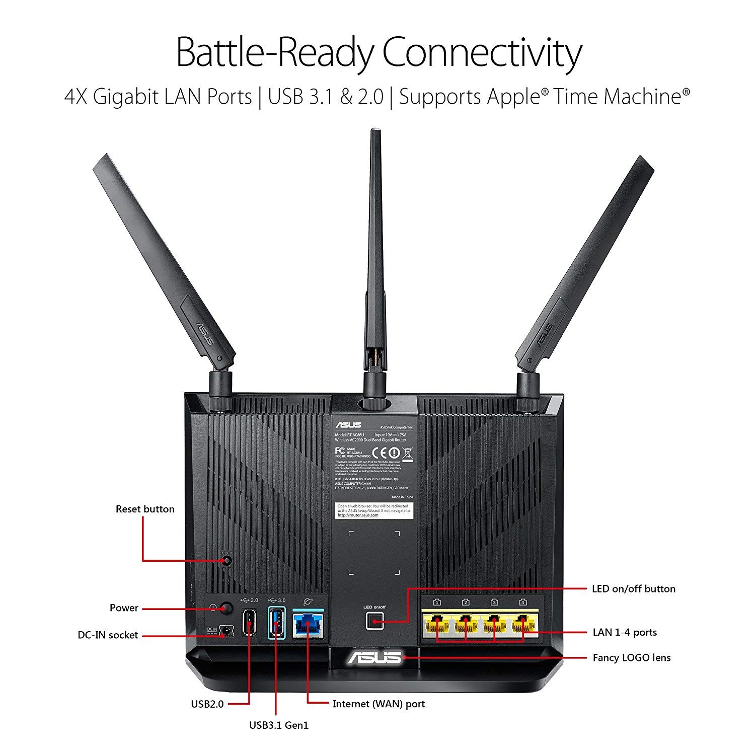 ASUS ROG Rapture WiFi 6 Gaming Router (GT-AX11000) & AC2900 WiFi Gaming Router (RT-AC86U) - Dual Band Gigabit Wireless Internet Router, WTFast Game Accelerator