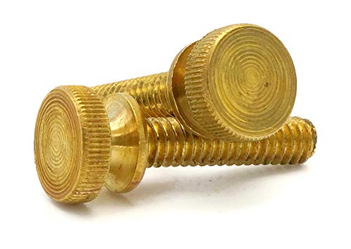 Knurled Head Thumb Screws - Solid Brass Machine Screws - #8-32 x 3/8" Qty 25