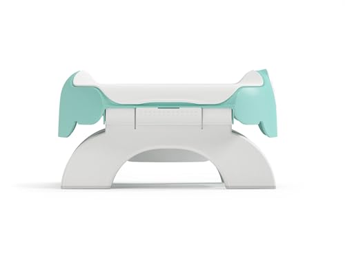 OKBABY On The Spot 3 in 1 Travel Potty Seat - Compact & Lightweight Design - Features Non-Slip Rubber Base - Removable Inner Bowl - Toilet Training Seat for Toddlers & Children, Turquoise