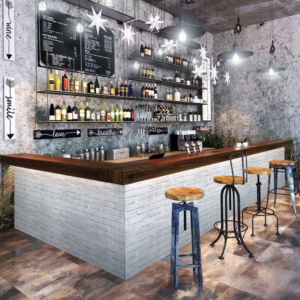 ComShion White Brick Peel and Stick Wallpaper Waterproof Self-Adhesive Faux White Brick Contact Paper for Fireplace Accent Walls Wallpaper Backsplash School 17.7βx118β