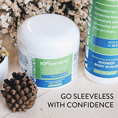 KP Elements Body Scrub & Exfoliating Cream for Keratosis Pilaris Treatment Bundle (8 fl oz) | Bump Eraser Body Scrub | KP Lotion & KP Bump Eraser | Strawberry Legs Treatment for Women