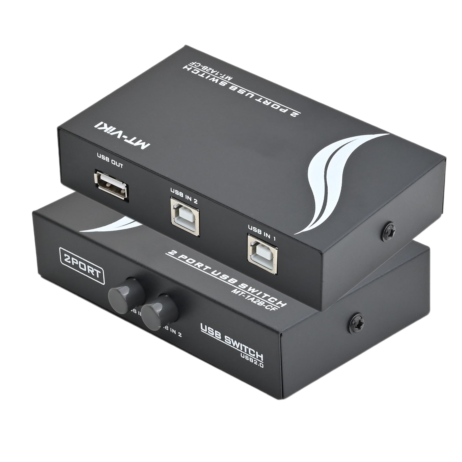 OLLGEN 2 Port USB 2.0 Sharing Manual Switch Box Hub 2 PCS Share 1 USB Device for Printer Scanner Camera Keyboard (2 Port)