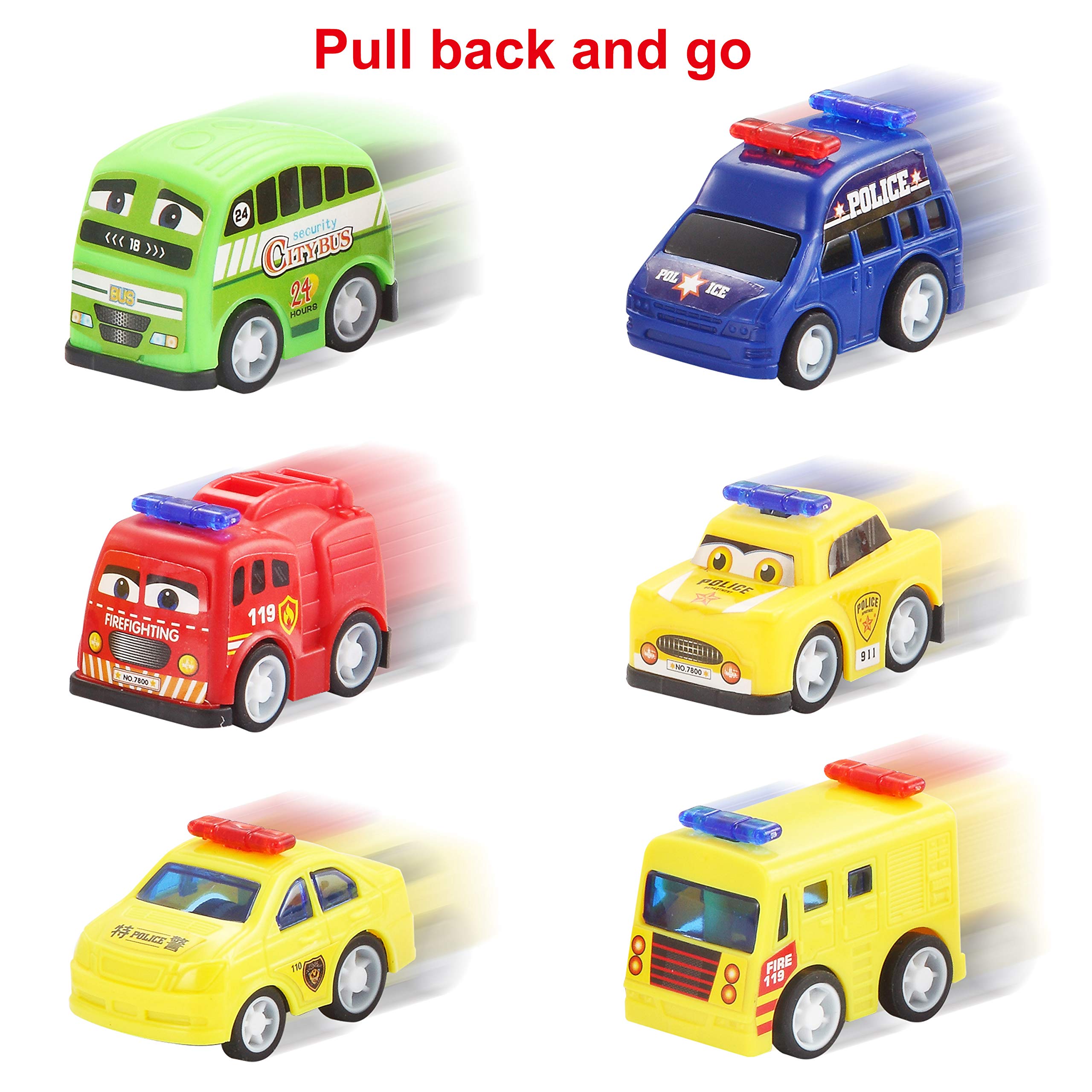 JOYIN 24 Pcs Mini Pull Back City Cars Prefilled Easter Eggs with Vehicle Toys for Kids Boys Eggs Hunt, Easter Basket Stuffers/Fillers, Party Favors, Classroom Prize Supplies