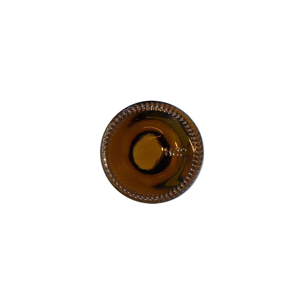 GlassBottleOutlet (Pack of 20) 16 oz. Amber Boston Round with Black Poly Cone Cap