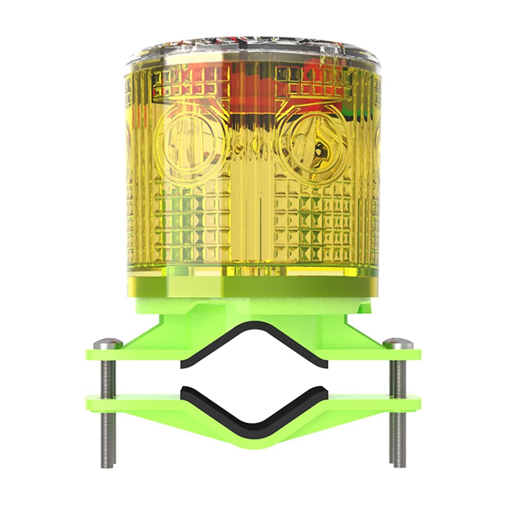 Aolyty Solar Strobe Warning Light IP54 Waterproof LED Flashing Safety Light Bright Warning Lamp Outdoor with Switch for Construction Traffic Dock Marine Beacon Road Signs (Yellow)
