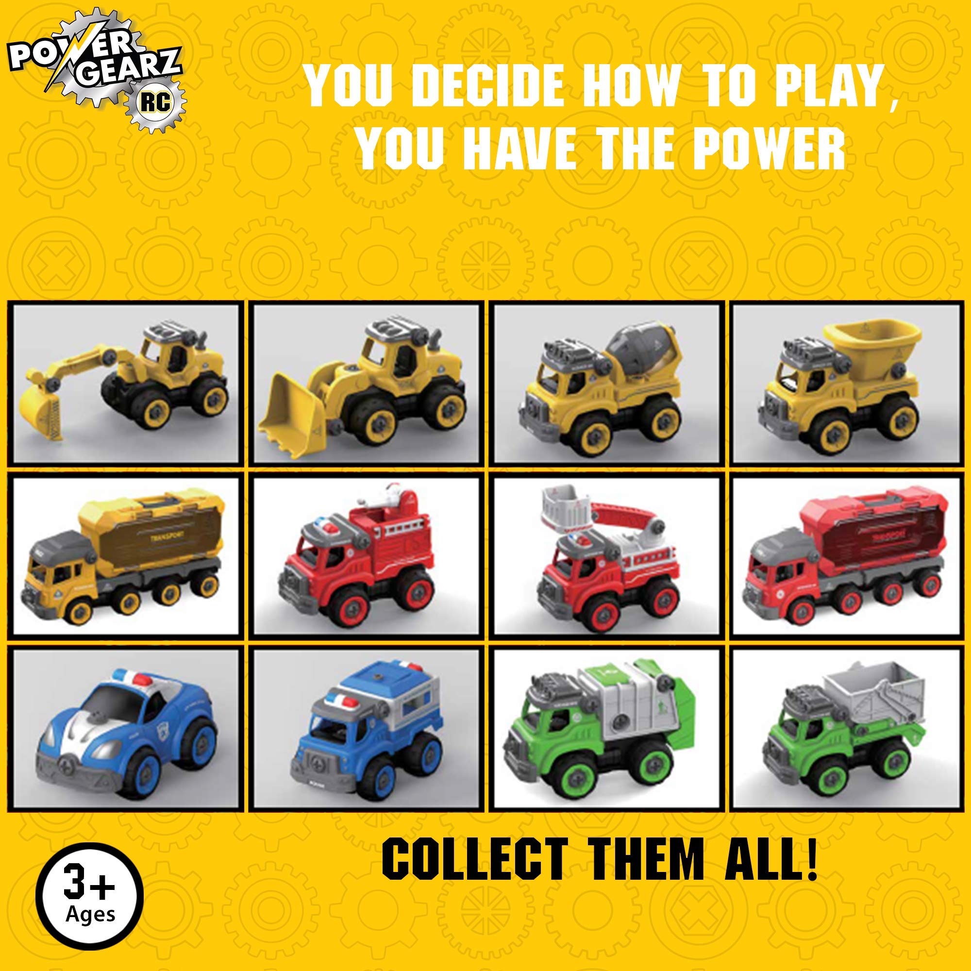 Flybar Remote Control Take Apart Dump Truck – Take Apart Toys with Electric Drill - DIY Assembly with Realistic Sounds, Age 3 and Up – by Power Gearz