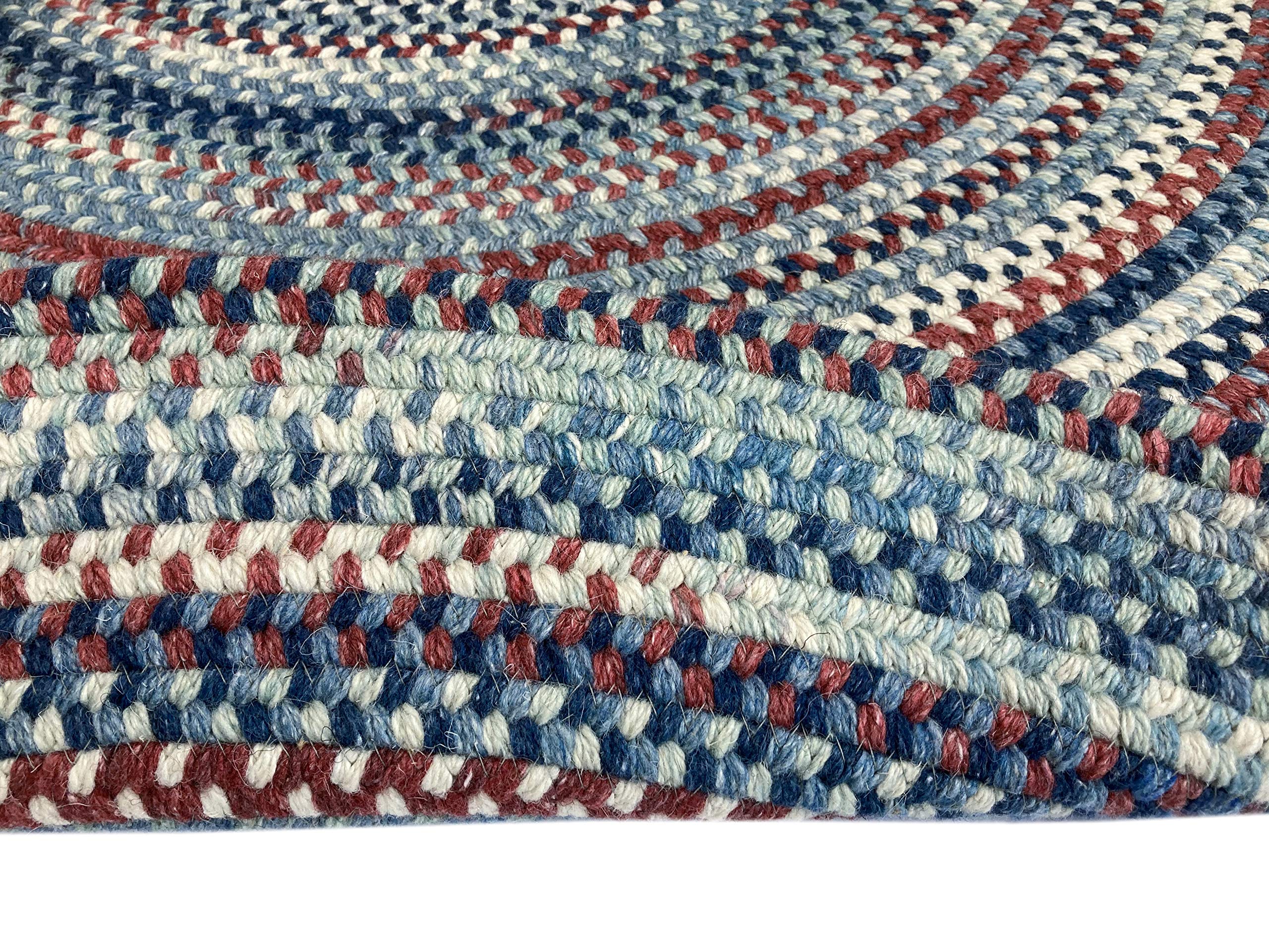 Capel American Heritage Barn Blue 0' 36" Round Braided Rug