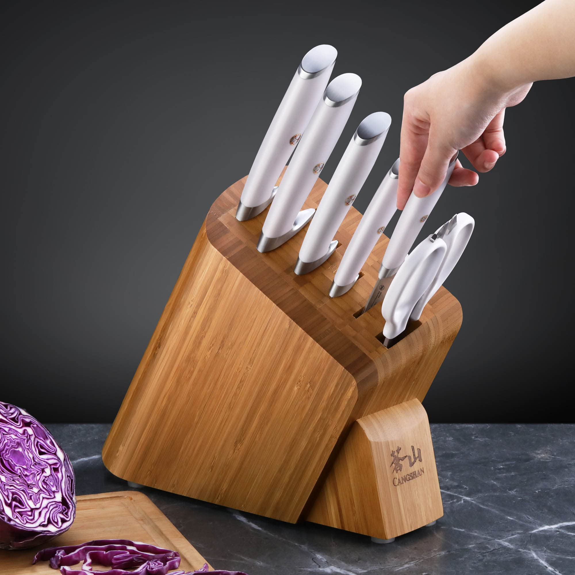Cangshan L1 Series 1026610 German Steel Forged 7-Piece Knife Block Set