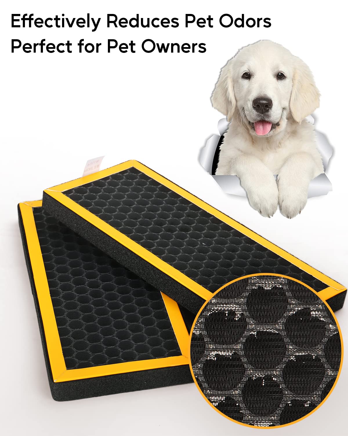 FMDZFL 2-Pack Carbon Replacement Filters Compatible with HoMedics PetPlus at-PETODR Filter and TotalClean at-OFL Filter for AT-PET01, AT-PET02