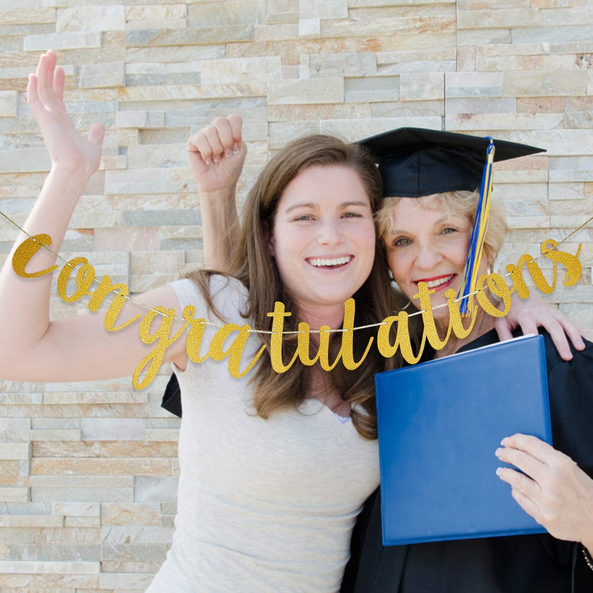 Congratulations Banner Gold Glitter Congratulations Graduation Banner Congratulations Banner Graduation 2024 Congratulations Graduation Party Decorations for College Graduation Party Decorations 2024