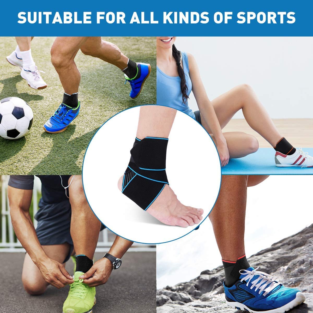Ankle Support Brace Ankle Protection Adjustable Compression Ankle Braces for Sports Protection