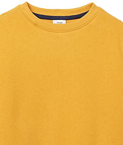 Amazon Essentials Toddler Boys' Fleece Crew-Neck Sweatshirts, Pack of 2, Grey/Charcoal Heather/Golden Yellow, 4T