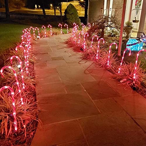 Christmas Candy Cane Lights,Solar Christmas Light, Christmas Candy Cane Pathway Lights, Christmas Decoration, for Home Garden New Year Holiday Lights, 5pcs