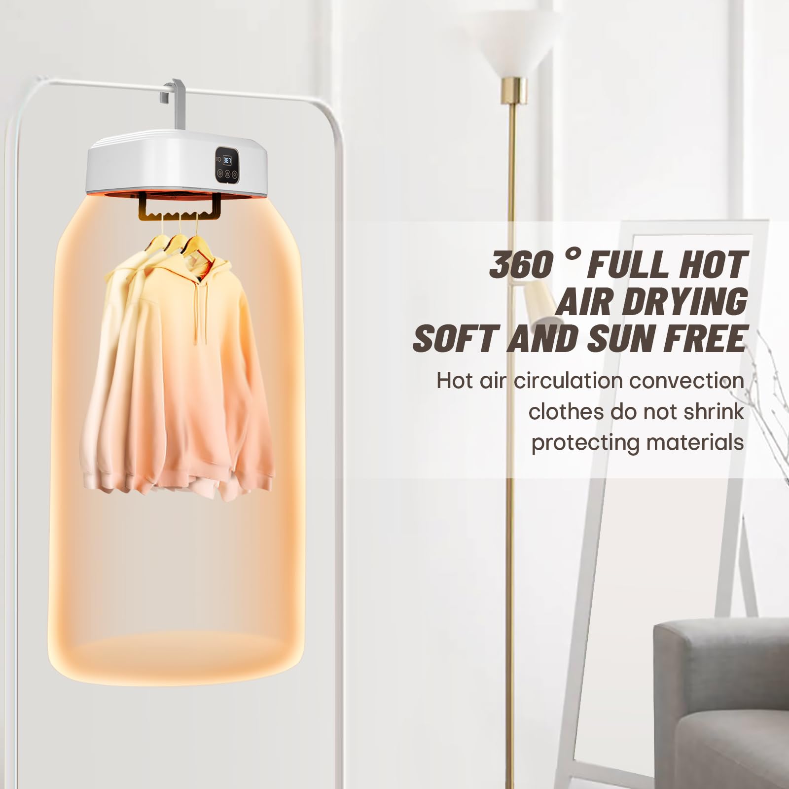 Portable Clothes Dryer,Mini Laundry Dryers with Remote Control, Small Compact Foldable Electric Drying Machine with Dry Bag for Travel,RV, Home,Apartment