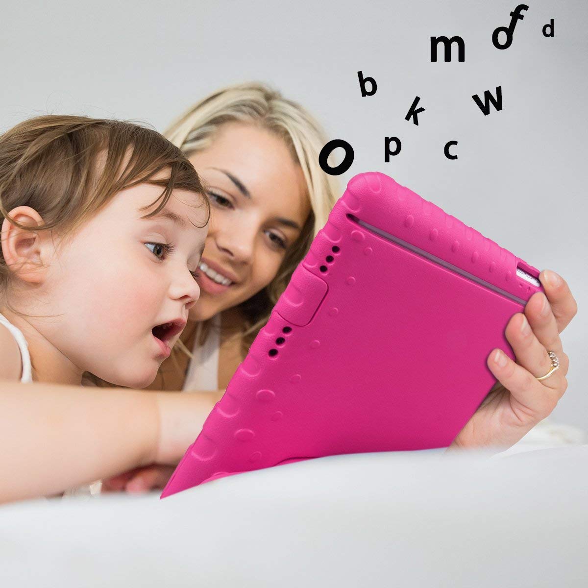LEFON Kids Case for iPad Mini Shockproof Convertible Handle Light Weight Super Protective Stand Cover Case for Apple iPad Mini 3rd Gen/Mini 2 / Mini 1 (Rosy)