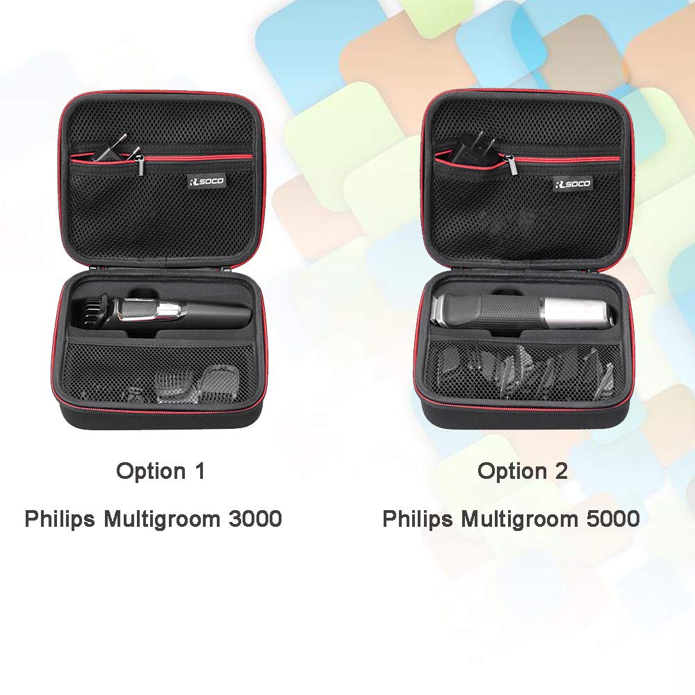 RLSOCO Hard Case for Philips Norelco Multi Groomer All-in-One Trimmer Series 3000 & Multigroom Series 5000,Fits for Philips MG3740/40,MG5910/49,MG3750/60,MG5750/49,MG3910/40