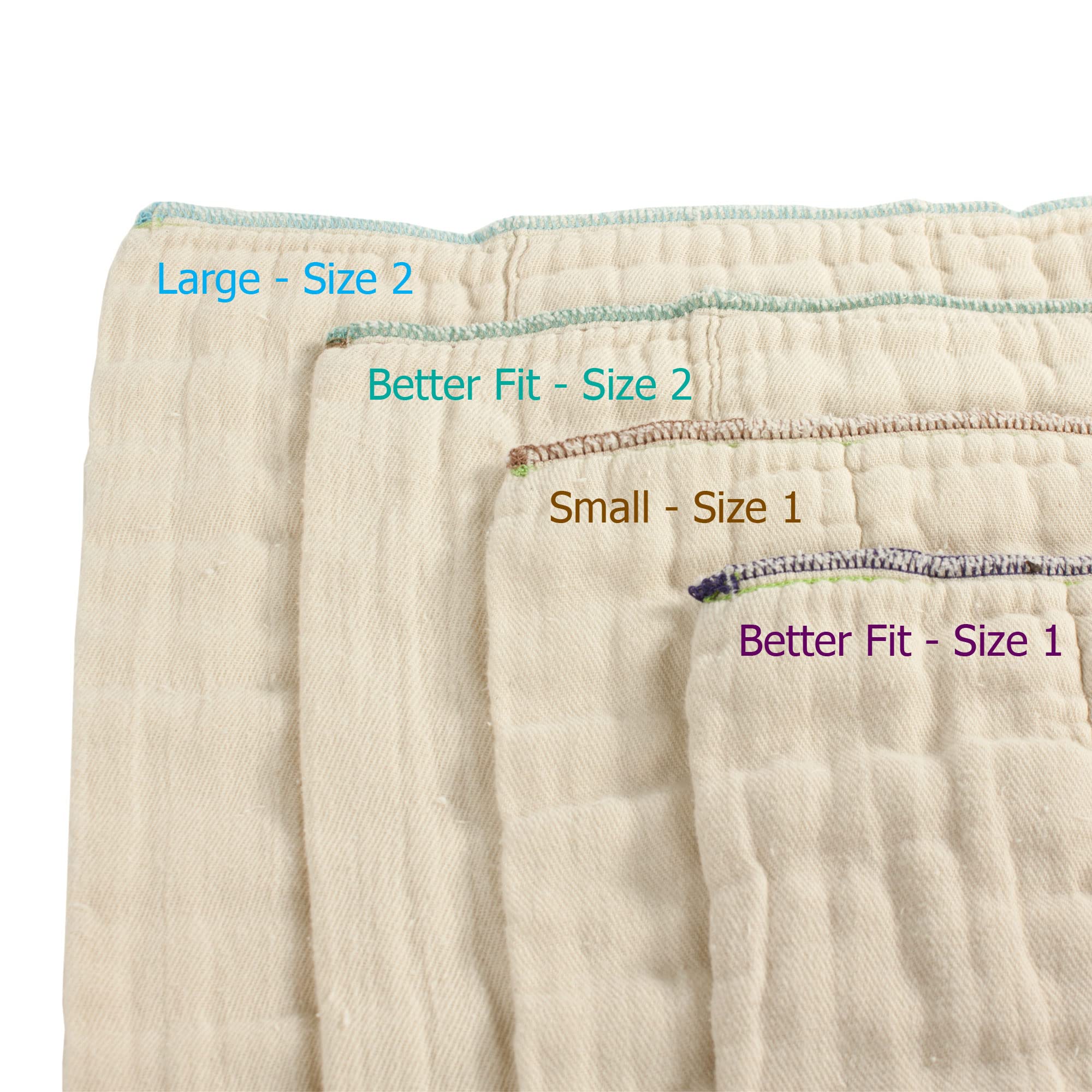 OsoCozy Organic Cotton Prefold Cloth Diapers Traditional Fit Small 4x8x4 Layering (6pk) - Super-Soft, Thick, Absorbent and Durable. Unbleached Natural Color, Fits 7-15 lbs.