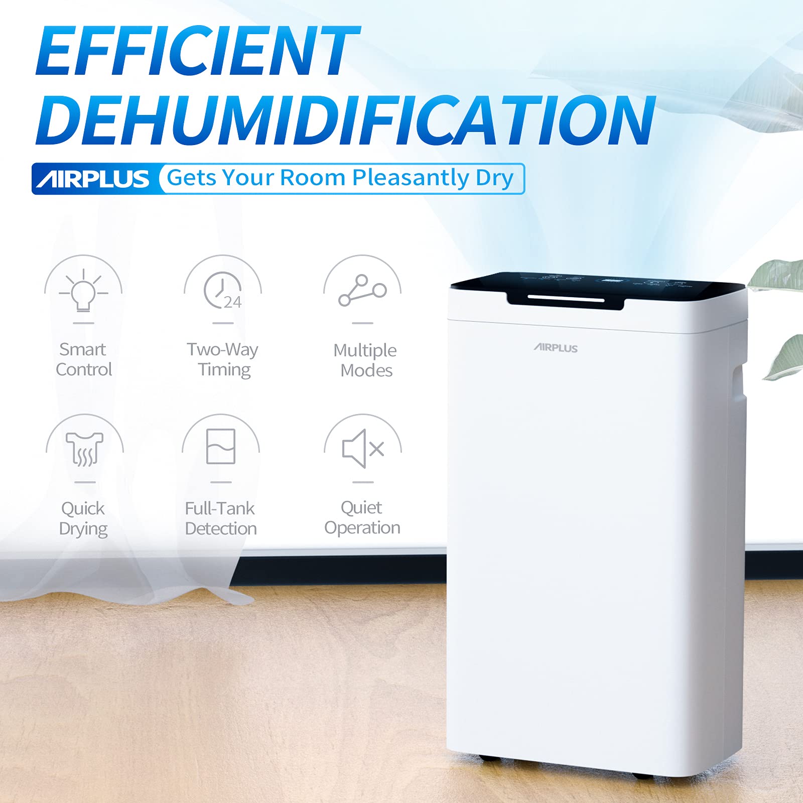 AIRPLUS 30 Pints 2,000 Sq. Ft Dehumidifier for Basement, Powerful Dehumidifier for Home with Drain Hose (AP1907P)