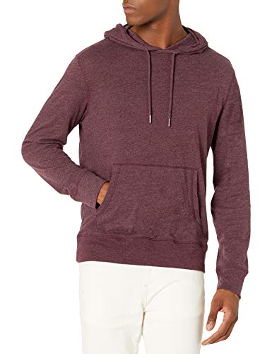 Amazon Essentials Men's Lightweight Jersey Pullover Hoodie, Burgundy, Large