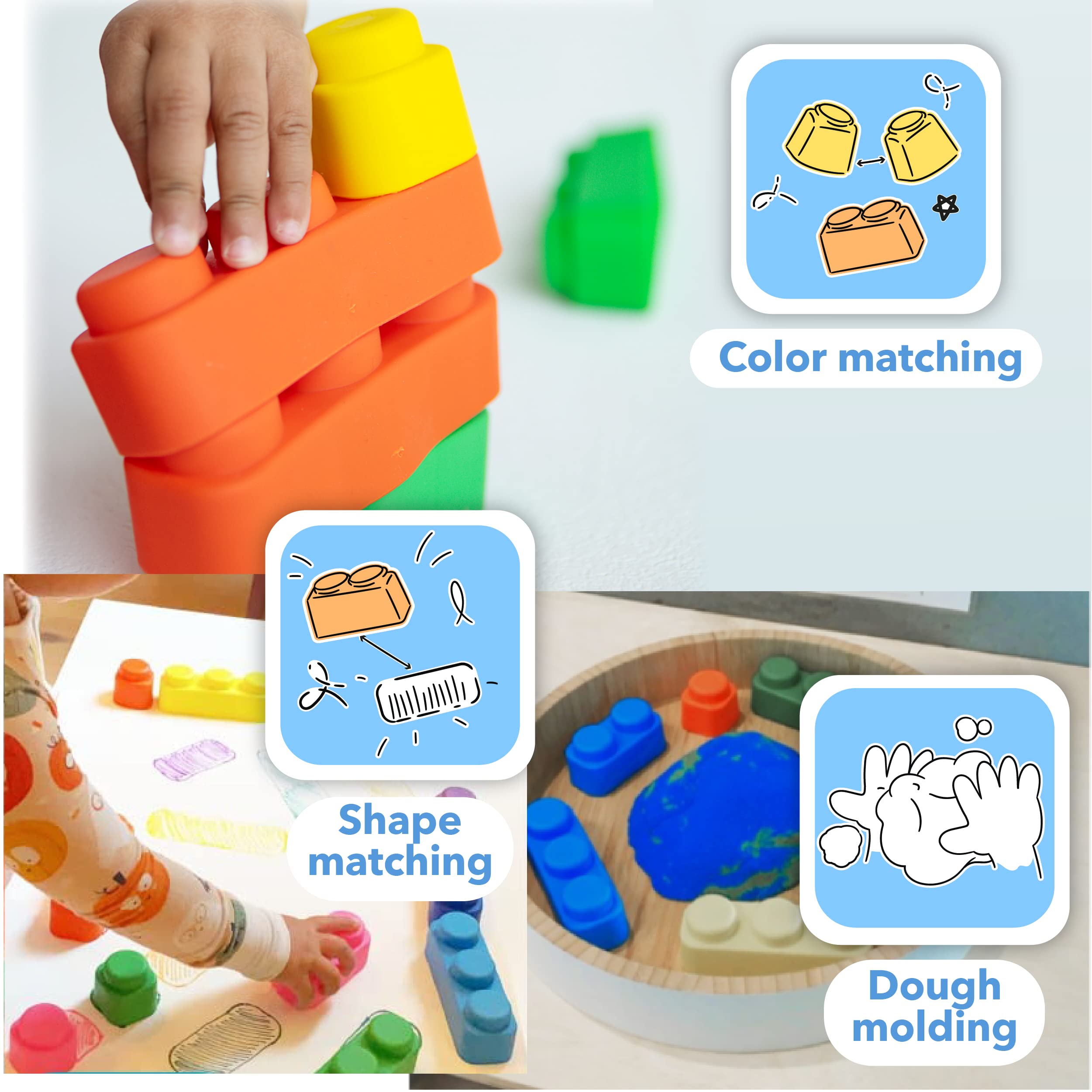 Far far land -Super Soft Building Blocks for Toddlers Ages 1-3 Years– Teaches & Enhances Creativity and Fine Motor Skills- STEM Building Set - 21 Pieces