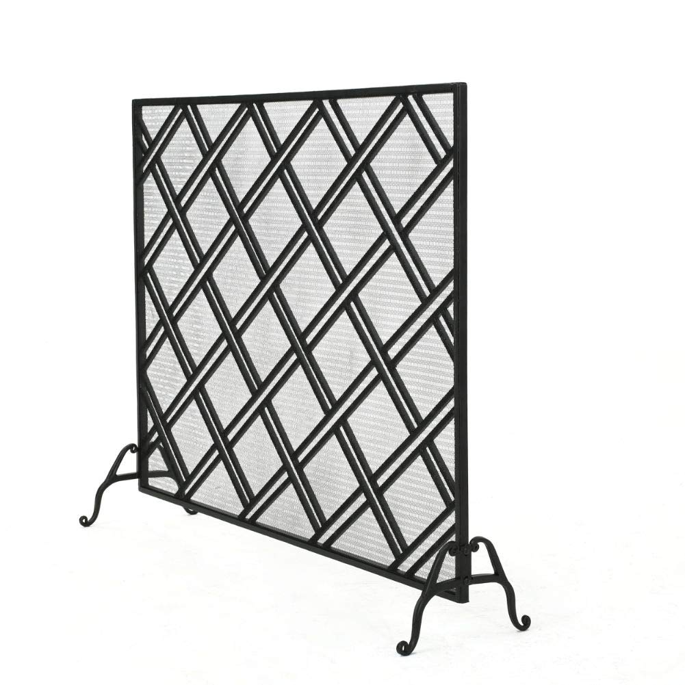 Christopher Knight Home Josette Single Panel Iron Fireplace Screen, Black